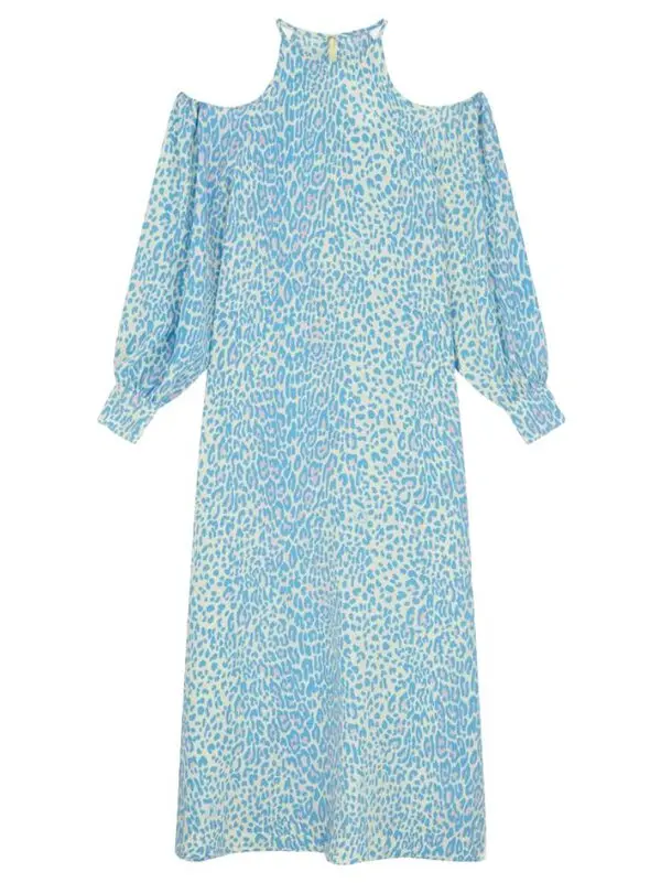 Stella McCartney Leopard Print Maxi Dress - Blue