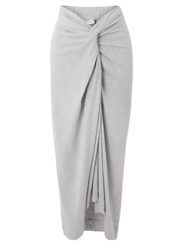 Dries Van Noten Twisted Front Midi Dress - Light Gray