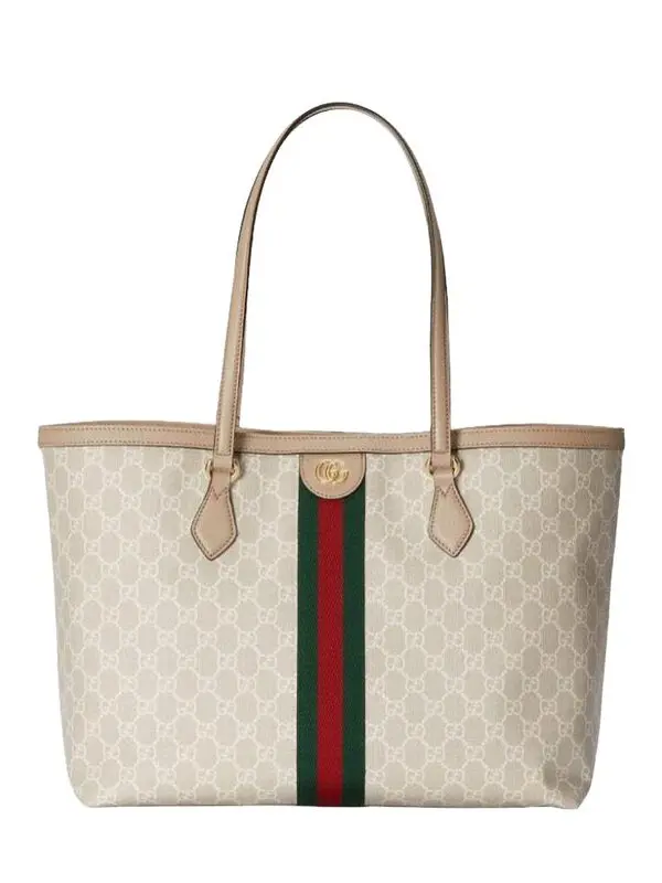 Gucci Ophidia Logo Plaque Tote Bag - White