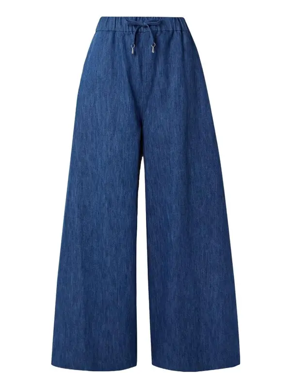 Gabriela Hearst Wide-leg Jeans With Elasticated Drawstring Waist - Blue