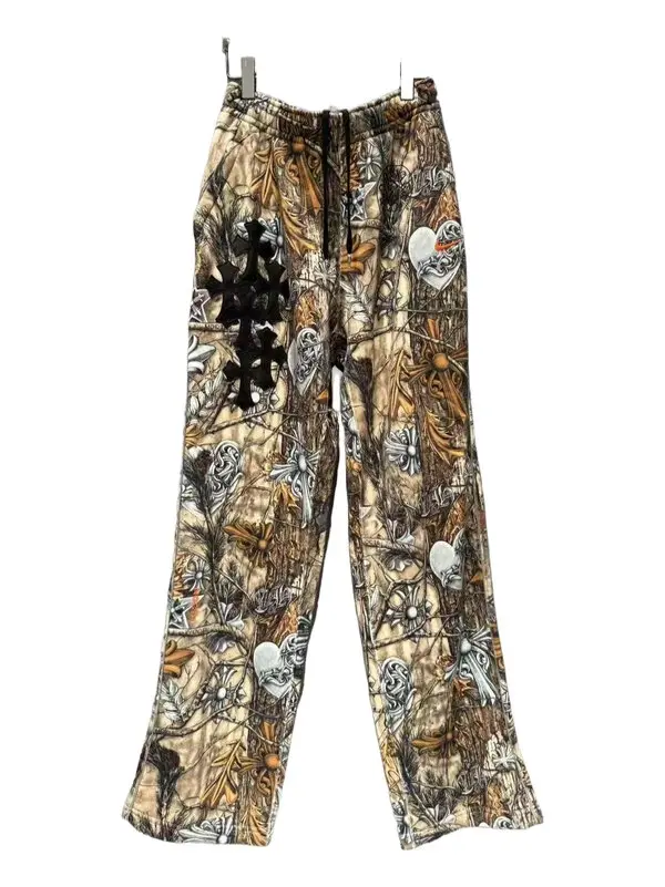 Chrome Hearts Printed Wide-leg Casual Pants - Green