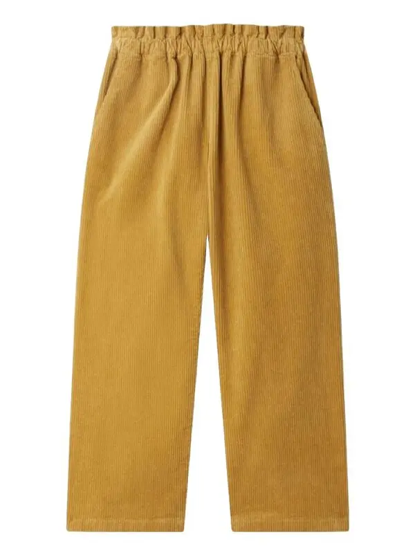 Bonpoint Elastic Waist Corduroy Casual Pants - Brown