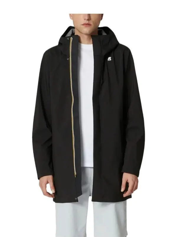 K-WAY Tommy" Bonded Hooded Raincoat - Black