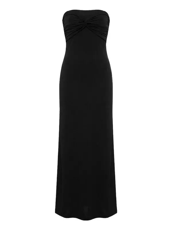 Tove Strapless Twisted Jersey Gown - Black