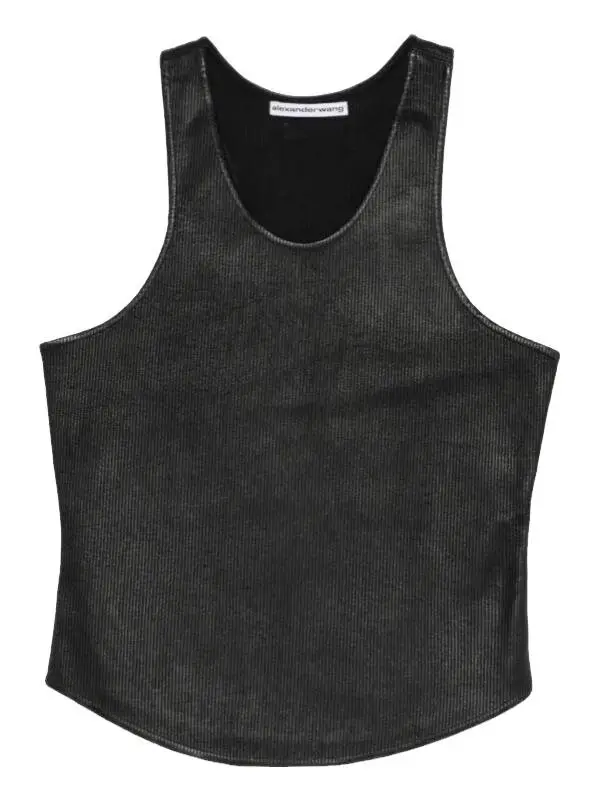 Alexander Wang Ribbed Racerback Tank Top - Black