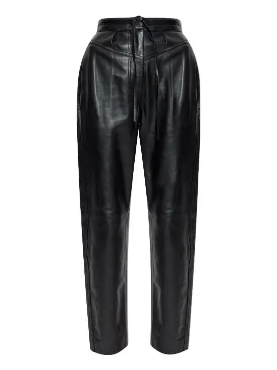 IRO PARIS Drawstring Leather Pants - Black