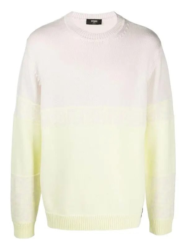 Fendi Ff Karligraphy Two-toned Jumper - White