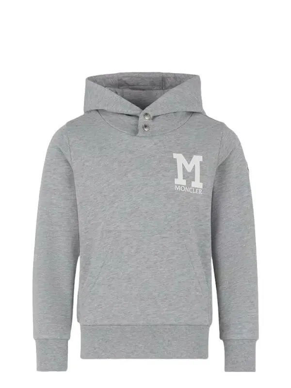Moncler Logo Printed Hoodie - Grey