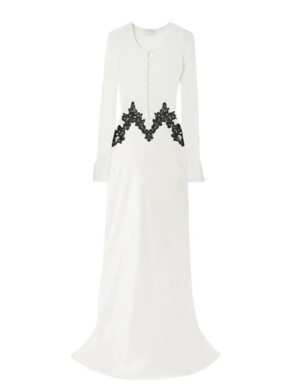 Gabriela Hearst Kerry Lace Trimmed Dress - Ivory
