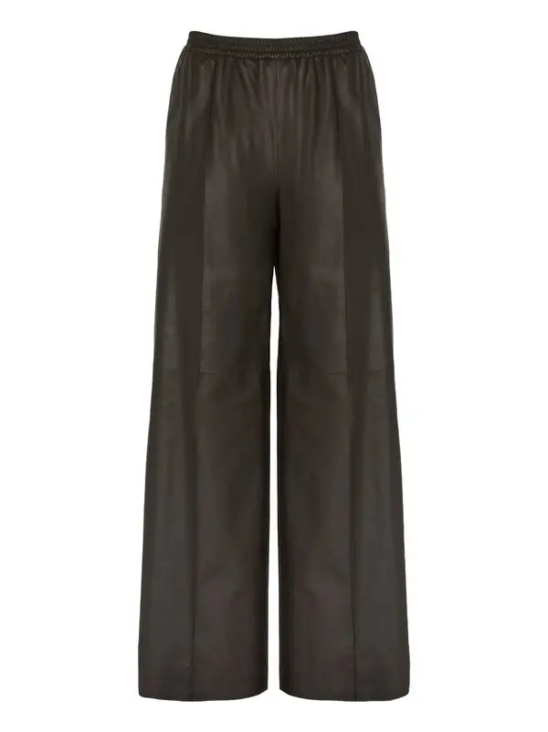 YVES SALOMON Fine Lamb Leather Loose Trousers - Black