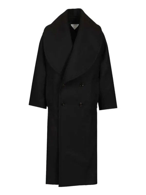 Bottega Veneta Double Breasted Felt Coat - Black