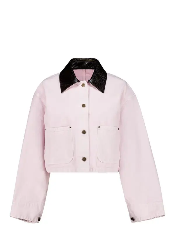 Prada Cropped Button-up Jacket With Collared Neckline - Light Pink