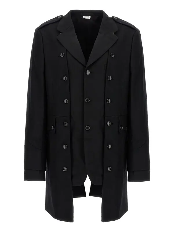 Comme Des Garçons Double Layer Gabardine Jacket - Black