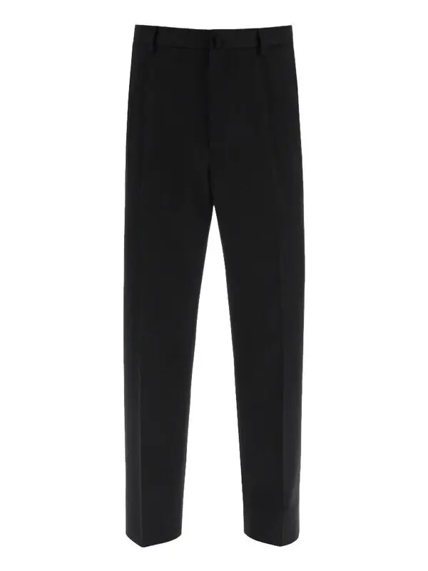 LANVIN Button Detailed Straight Leg Trousers - Black