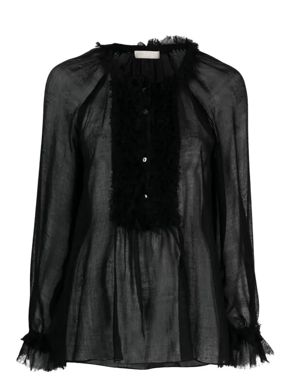 Ulla Johnson Bardot Wool Blouse - Black