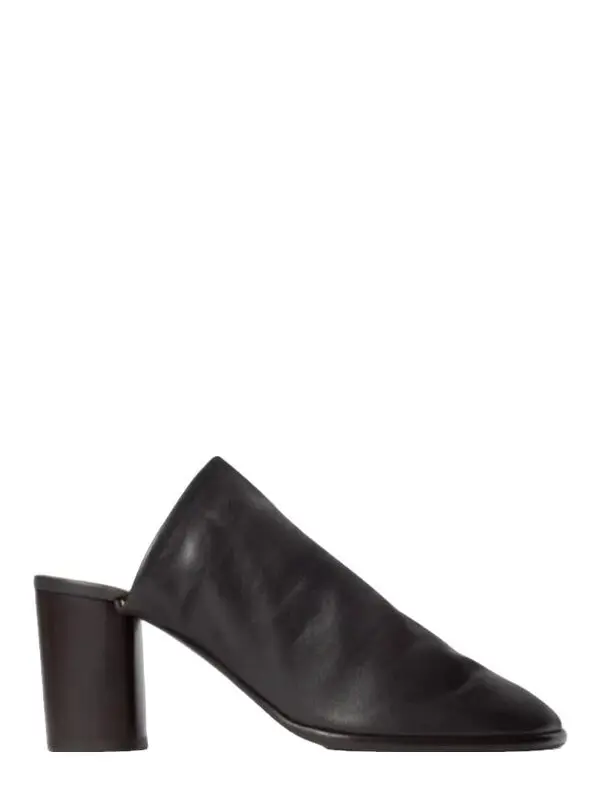 LEMAIRE Glove Mules In Lamb Leather - Dark Chocolate