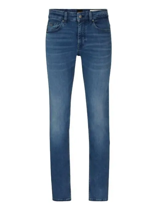 Hugo Boss Mid-rise Tapered-leg Jeans - Blue