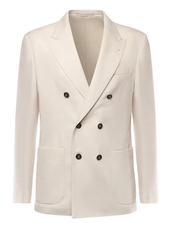 Eleventy Double-breasted Jacket With Lapel Collar - Nude