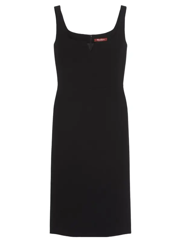 Max Mara Sleeveless Square Neck Dress With Back Slit - Black
