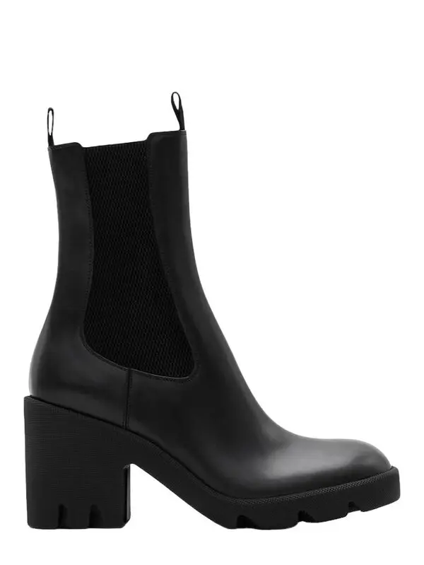 Burberry Elasticated-panelled Round Toe Boots - Black