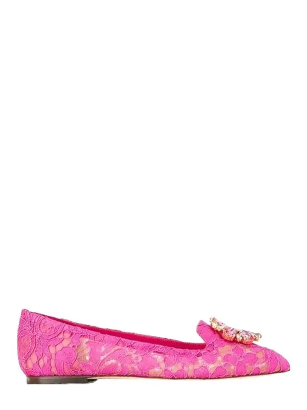 Dolce & Gabbana Vally Taormina Lace Ballerinas - Pink