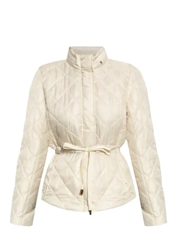 Michael Kors Quilted Down Jacket With High Collar - Cream
