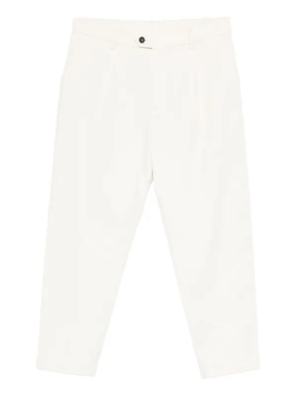 Eleventy Pleated Tapered Trousers - White