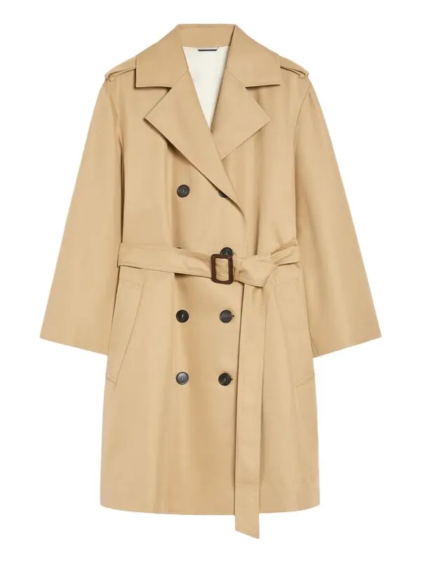 Max Mara Water-repellent Gabardine Double-breasted Trench Coat - Beige