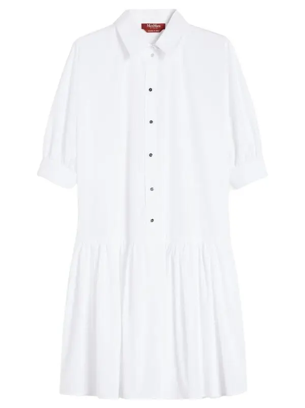 Max Mara Button-up Flared Shirt Dress - Optical White
