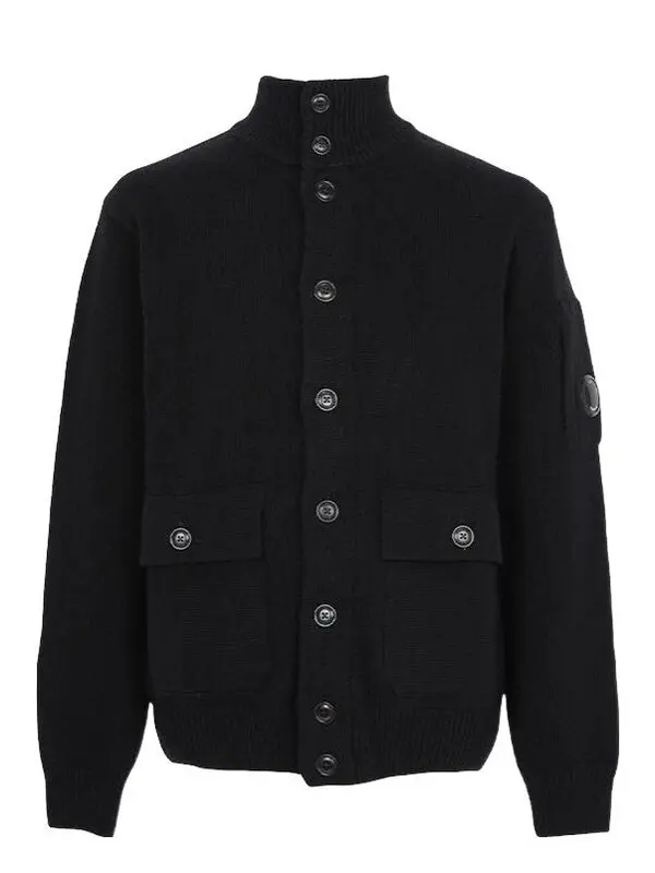 C.P. COMPANY Button-down Long-sleeved Knitwear - Black