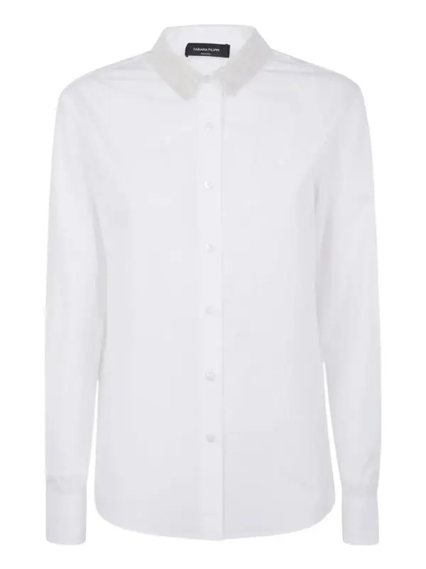 Fabiana Filippi Embellished Collar Cotton Shirt - White