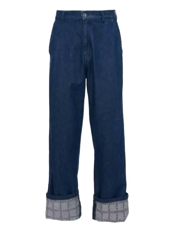J.W.ANDERSON Jw Anderson Checked Turn-up Brim Jeans - Blue