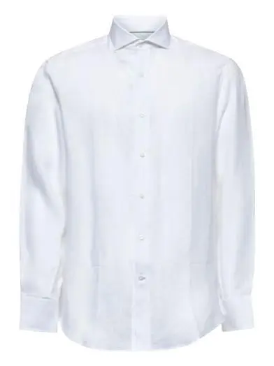 Brunello Cucinelli Collared Long-sleeve Shirt - White