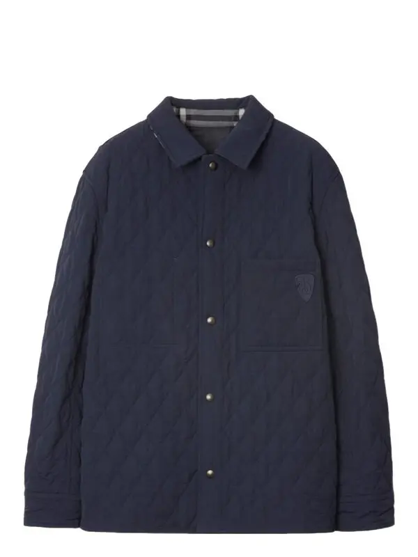 Burberry Reversible Quilted Nylon Overshirt - Navy Blue/charcoal Gray Mixed Color