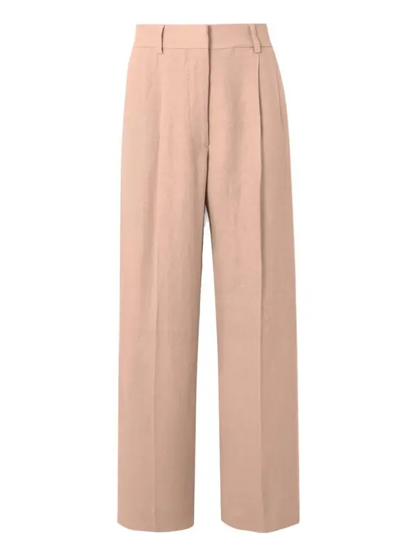 BLAZÉ MILANO Pleated Straight-leg Trousers - Nude