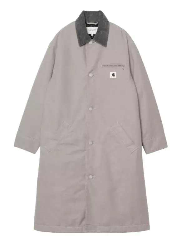 Carhartt Work In Progress Corduroy Quilted Coat - Gray