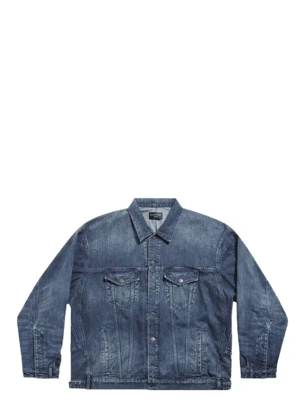 Balenciaga Deconstructed Denim Jacket - Blue