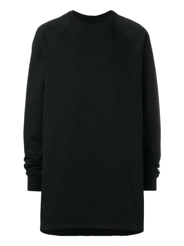 Rick Owens Oversized Pullover With Round Neck And Long Sleeves - Black
