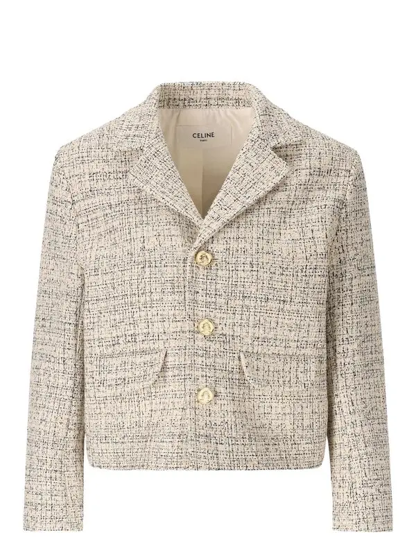 Celine Garance Jacket In Cotton Natt - Nude