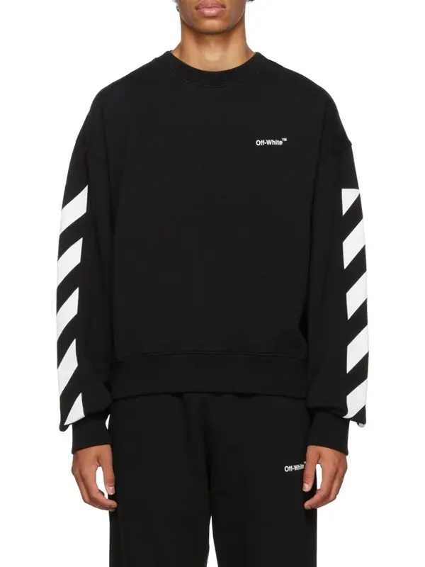 Off-White Diagonal Helvetica Oversized Sweatshirt - Black