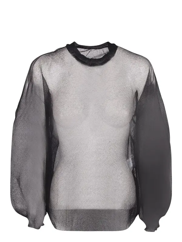 Issey Miyake Bishop Sleeve Top - Gray