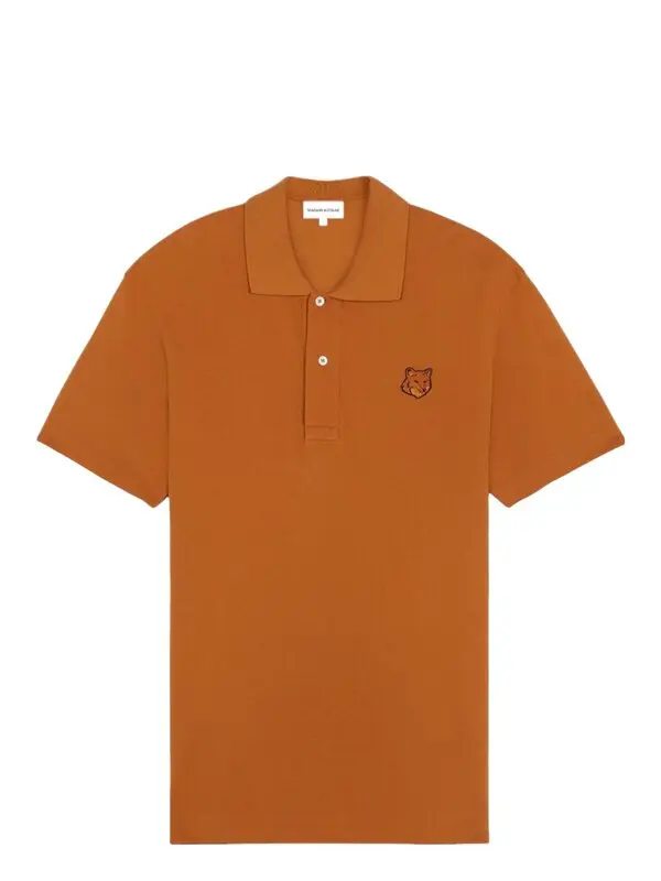 Maison Kitsuné Bold Fox Head Cotton Polo Shirt - Brown