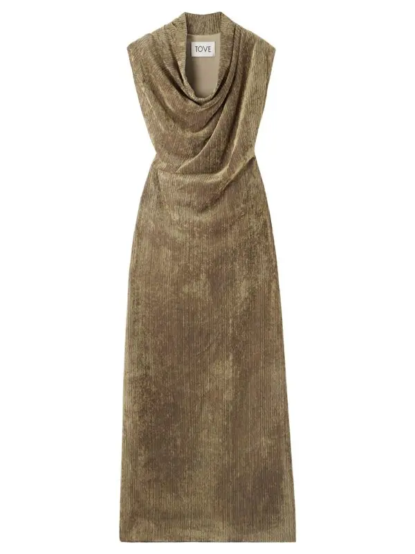 Tove Sleeveless Cowl Neck Maxi Dress - Green