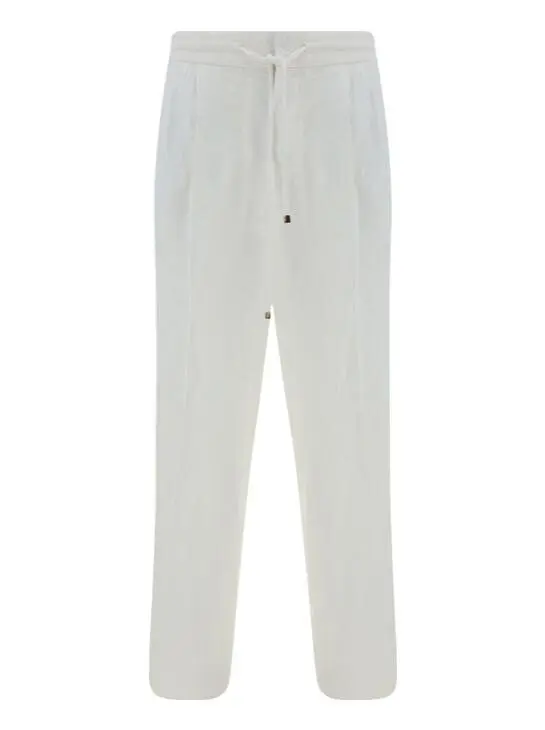 Brunello Cucinelli Drawstring Elastic Waist Pants - White