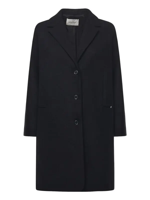 OTTOD'AME Oversized Lapel Coat - Black