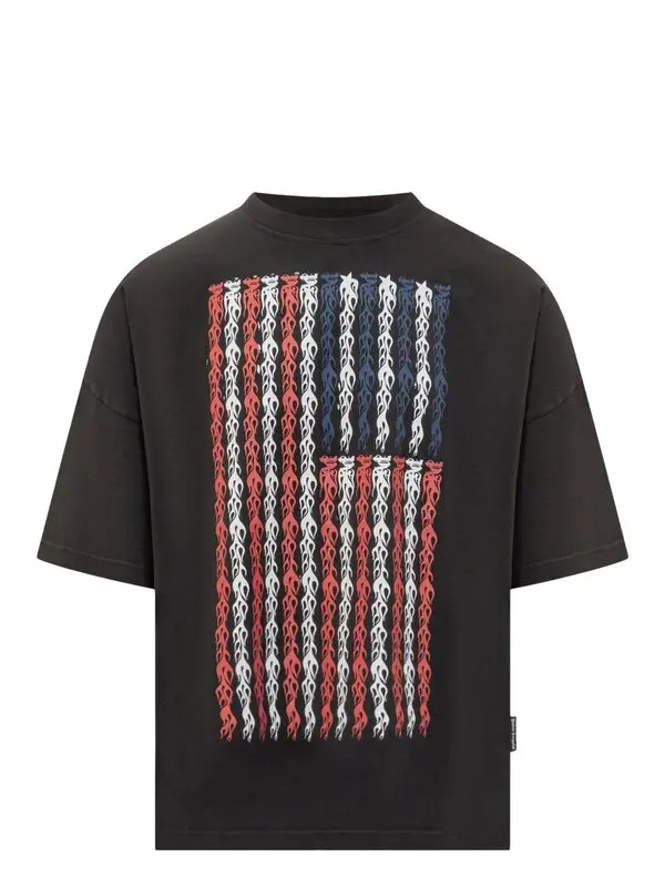 Palm Angels Flames T-shirt - Black