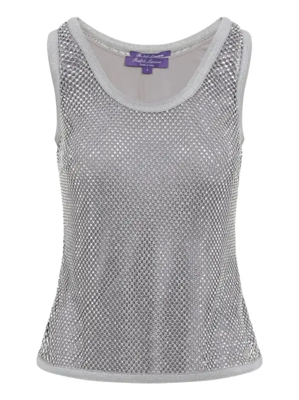 Ralph Lauren Melony Embellished Sleeveless Top - Gray