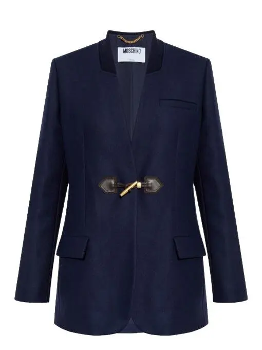 Moschino Elbow-patch Blazer - Navy Blue