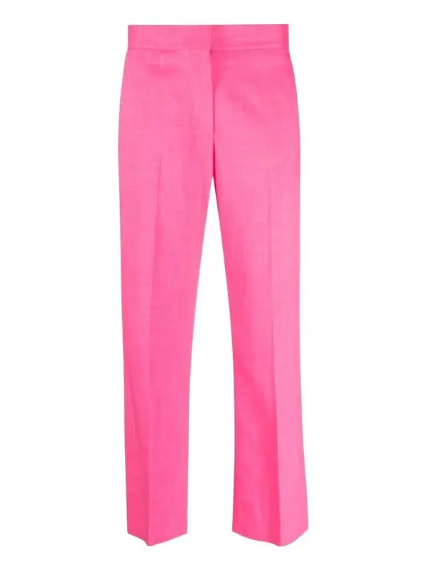MSGM High-waisted Cropped Trousers - Pink