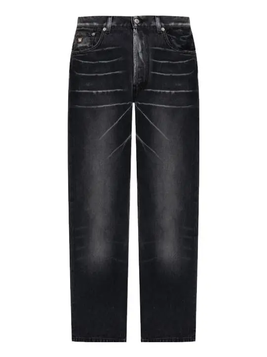 Moschino Plaque Faded Wash Jeans - Black